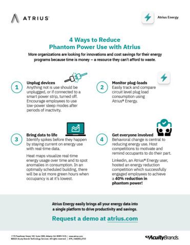 Infographic: 4 Ways to Reduce Phantom Power Use | Atrius | Acuity Brands